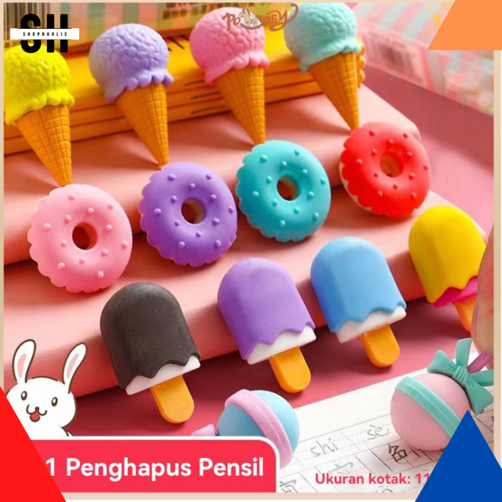 Jual 4in1 Penghapus pensil Penghapus eraser hapusan set lucu model ice ...