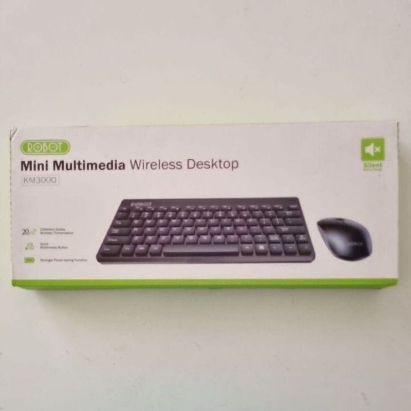 Jual KEYBOARD + MOUSE ROBOT WIRELESS KM3000 Hitam | Shopee Indonesia