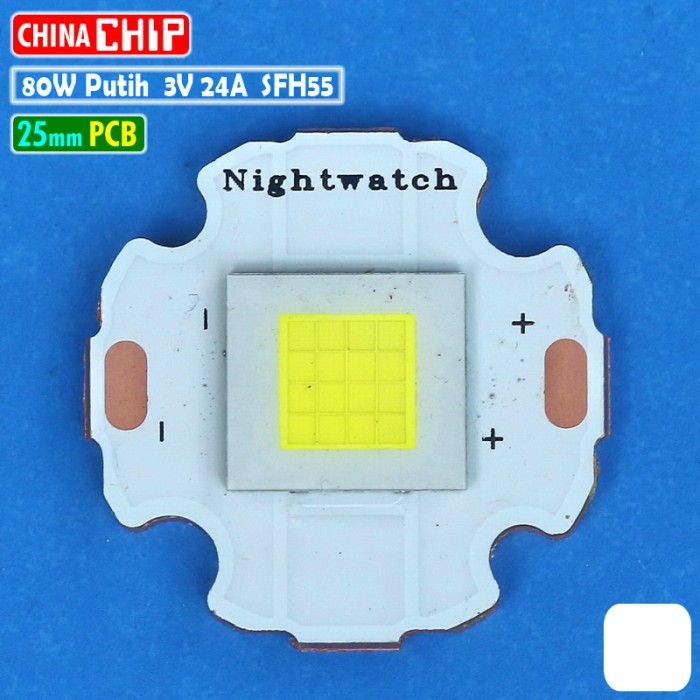 Jual Mata Led SFH55 25mm Putih 80W 24A 3V Senter DIY Belor Tembak Sorot ...