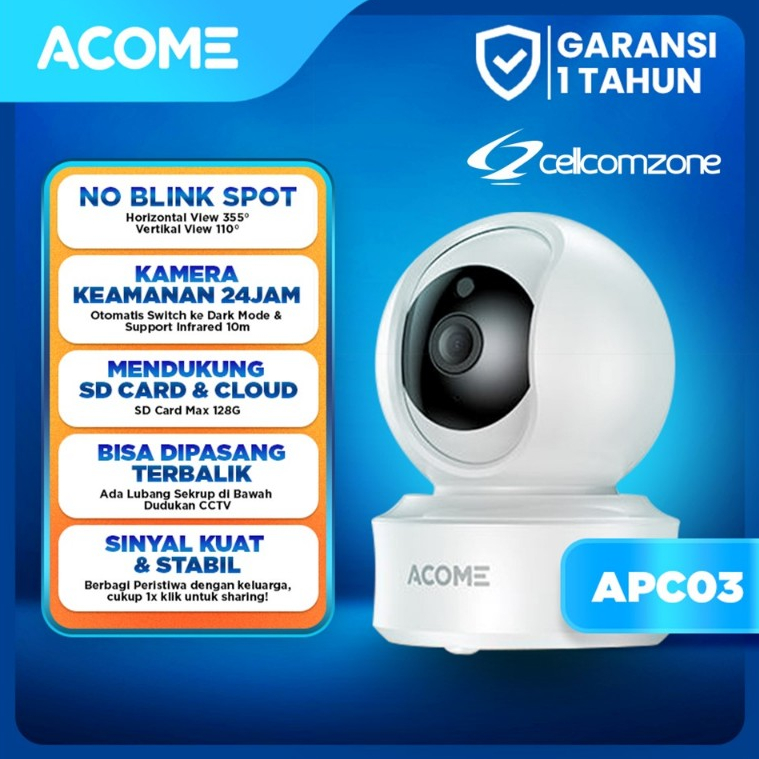 Jual ACOME APC03 Smart Camera WiFi Camera Audio FULL HD 1440P 4MP ...
