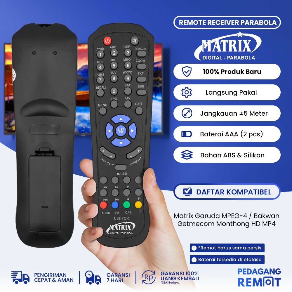 Jual Remot Remote Receiver Parabola Matrix Garuda MPEG-4 / Bakwan / Getmecom Monthong HD MP4 ...