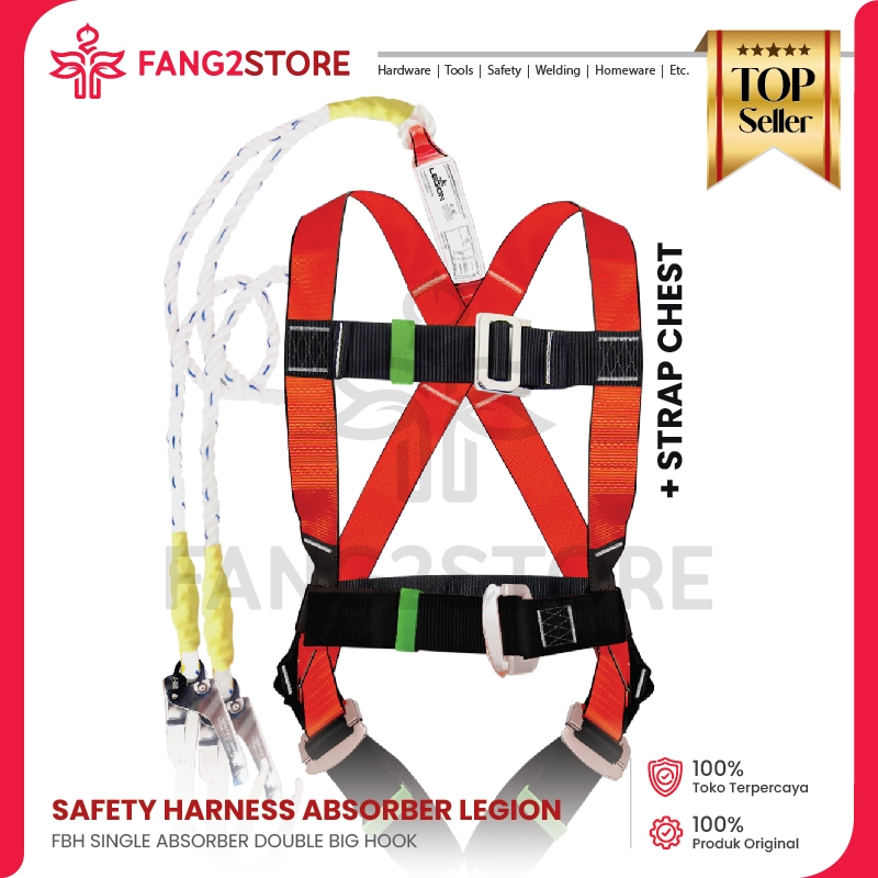 Jual Full Body Harness Absorber Legion Dengan Tali Dada Double Big Hook | Shopee Indonesia