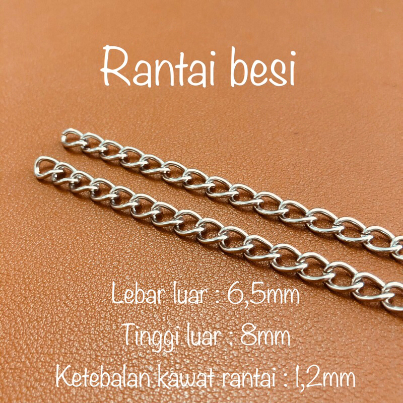 Jual rantai besi kecil 8 x 6,5 mm / rantai besi tas per 10meter ...