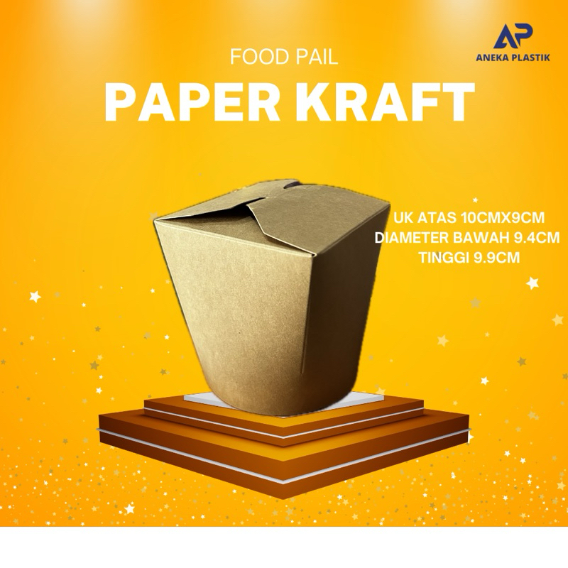 Jual FOOD PAIL PAPER KRAFT RICE BOX LAMINASI DOFF (SATUAN) | Shopee ...