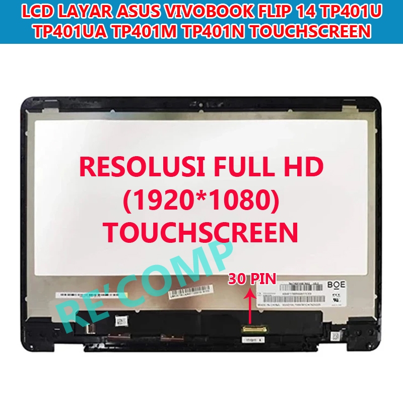 Jual LCD LAYAR ASUS VIVOBOOK FLIP 14 TP401U TP401UA TP401M TP401N TOUCH ...