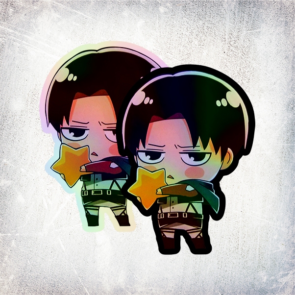 Jual STICKER HOLOGRAM ANIME CHIBI LEVI ACKERMAN ATTACK ON TITAN ...
