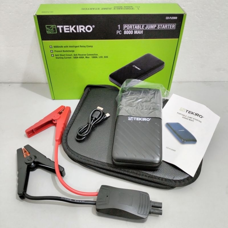 Jual PORTABLE JUMP STARTER "TEKIRO" 8000MAH ||ALAT KEJUT LISTRIK AKI ...