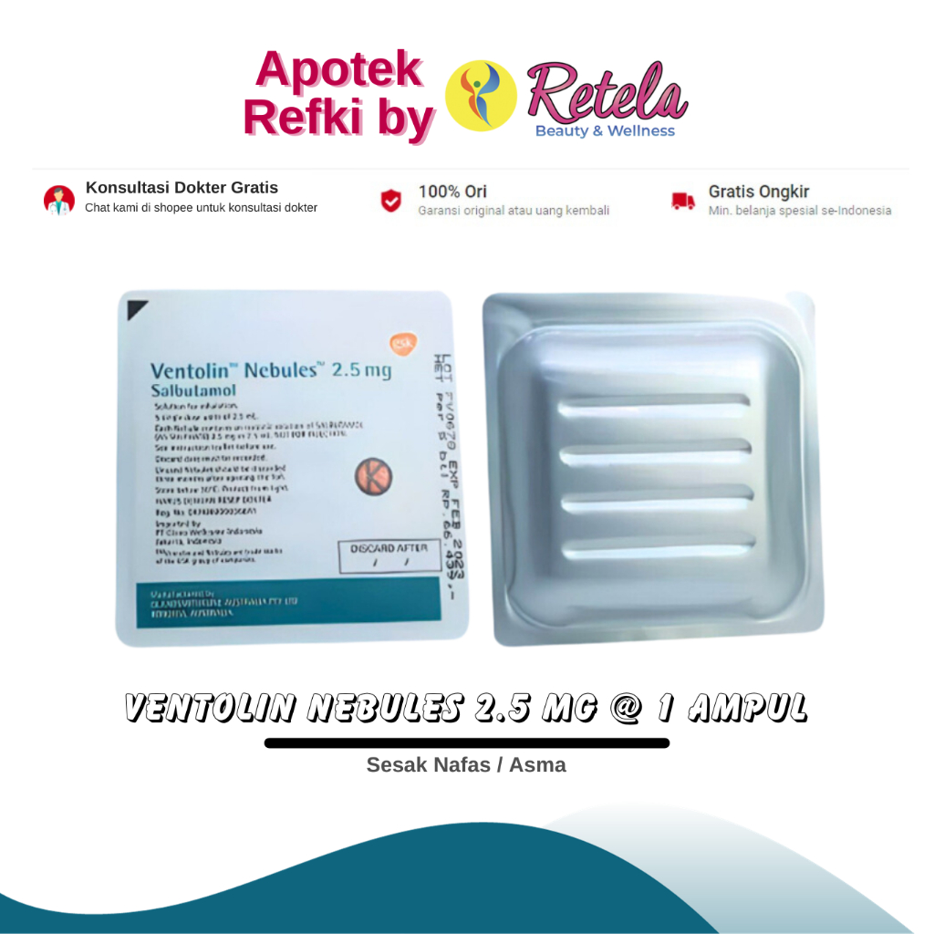 Jual Ventolin Nebules 2.5 MG @ 1 Ampul / Salbutamol / Sesak Nafas ...