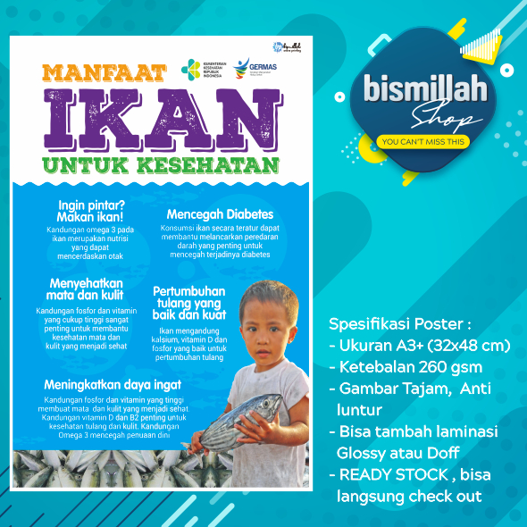 Jual Poster Manfaat Ikan untuk kesehatan | Shopee Indonesia