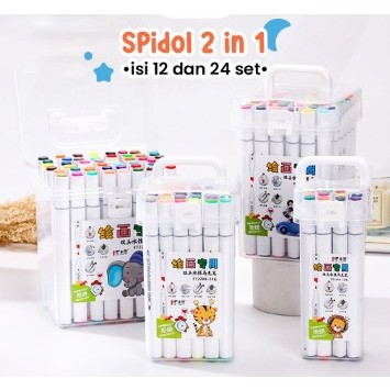 Jual PICKABOO Spidol Set Sketch Marker Spidol Warna 2in1 Spidol Sketsa ...