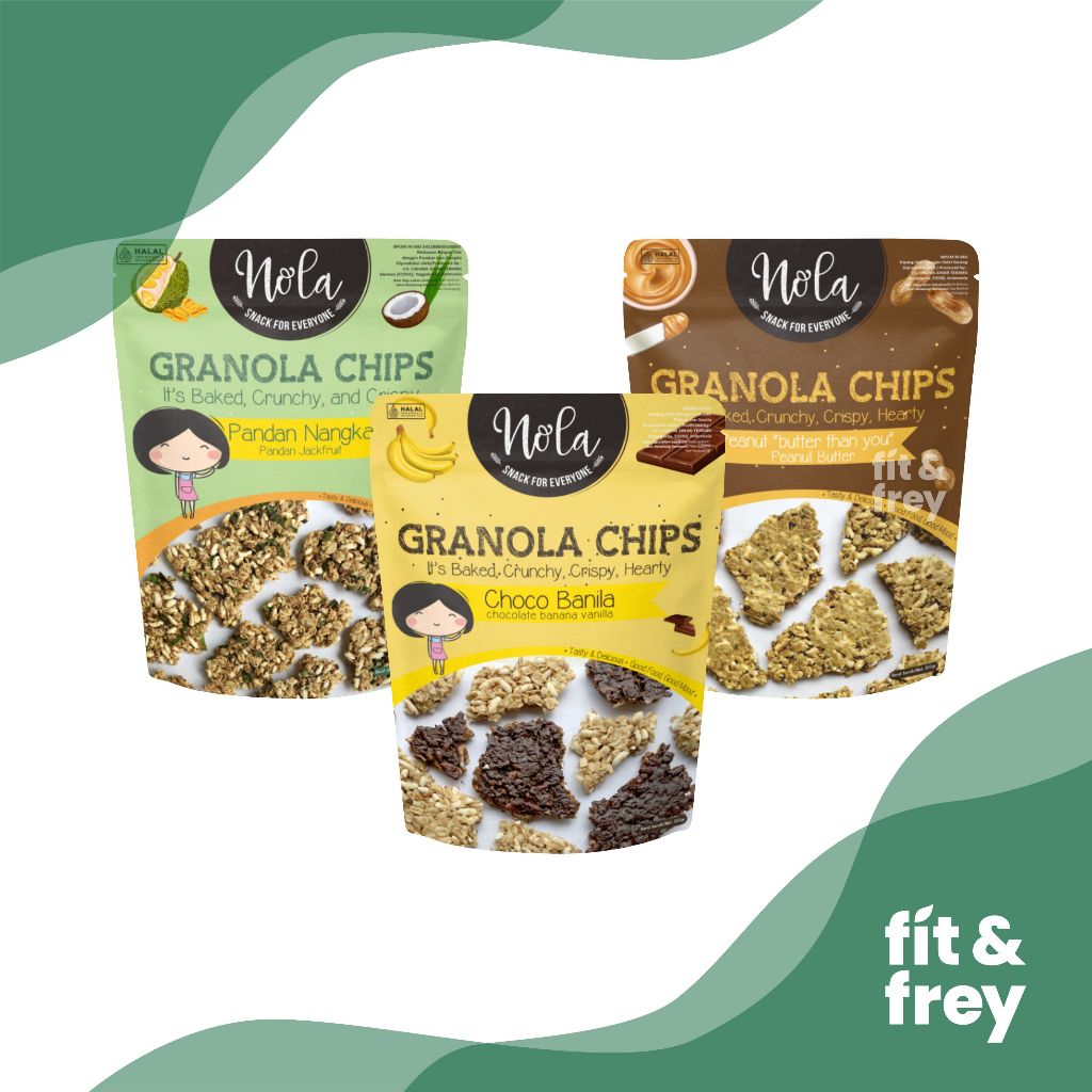 Jual NOLA Granola Chips 100g - Choco Banila / Peanut Butter / Pandan Nangka Es Teler - Healthy ...