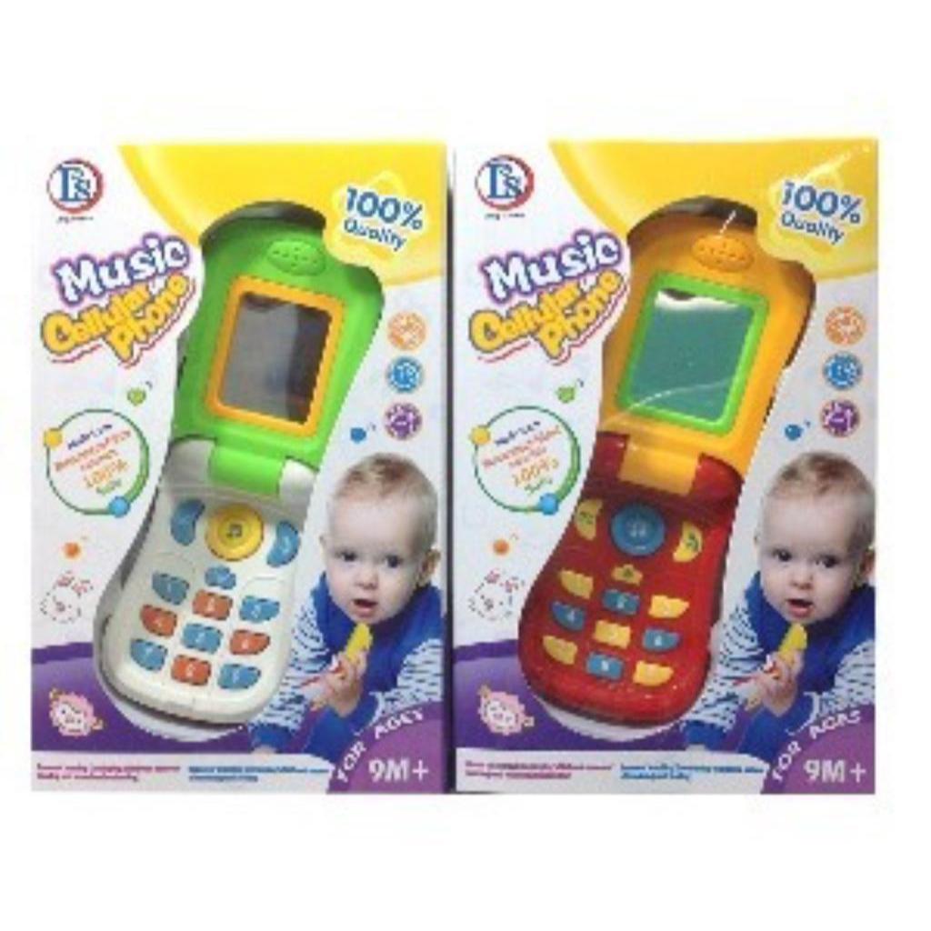 Jual Mainan balita anak telepon genggam lipat Handphone Music / Telpon ...