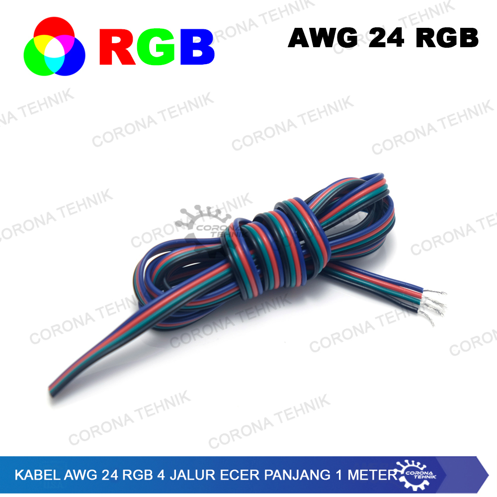 Jual 1 Meter - Kabel AWG 24 RGB 4 Jalur Ecer Panjang | Shopee Indonesia
