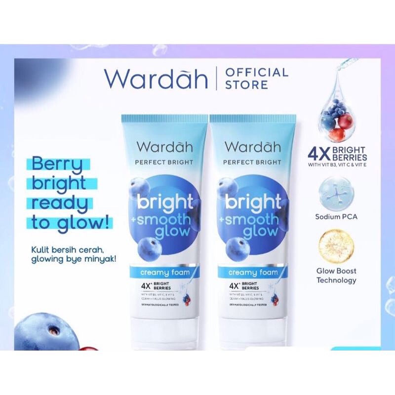Jual Wardah Perfect Bright Creamy Foam Bright + Smooth Glow 100 ml ...