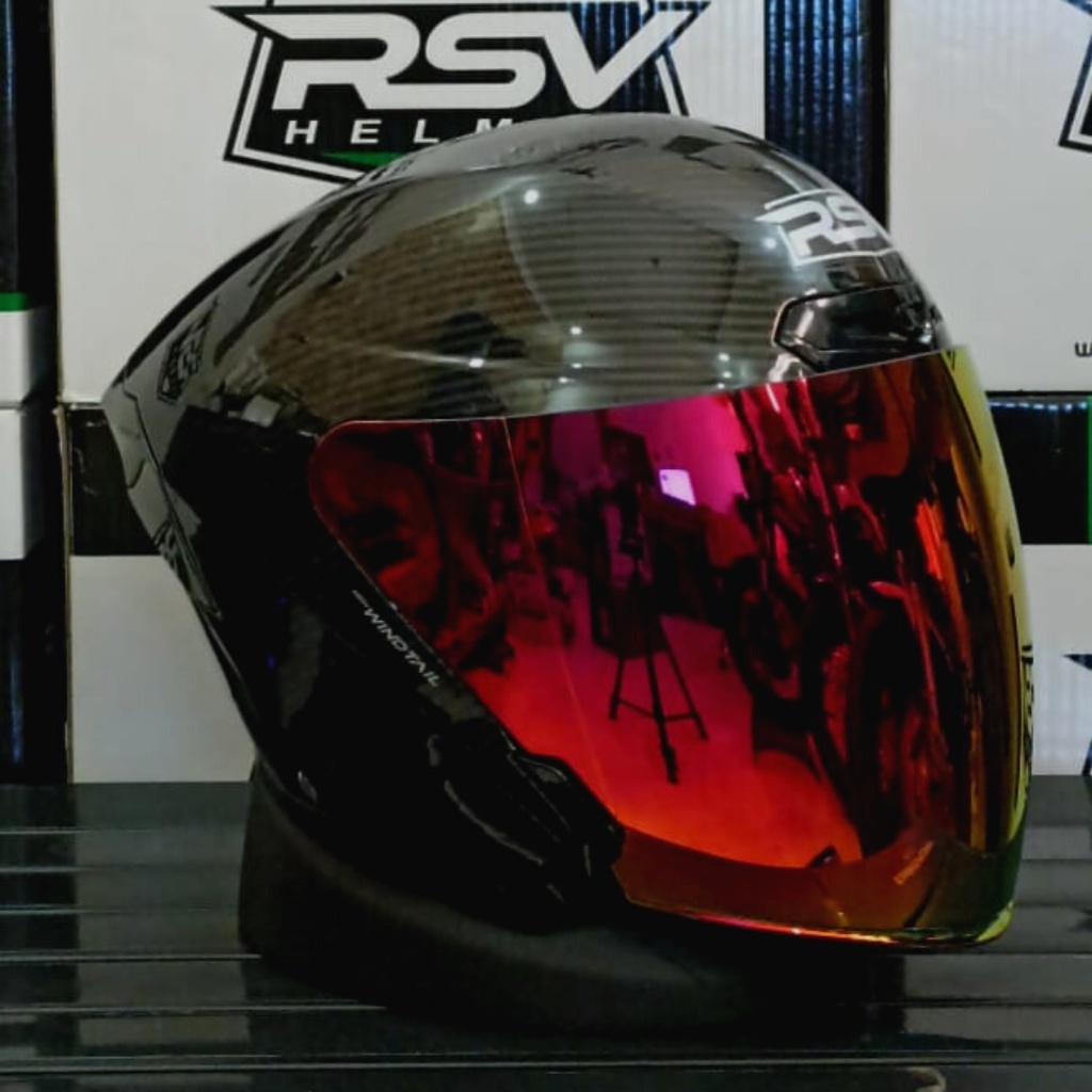 Jual HELM RSV NEW WINDTAIL CARBON GLOSSY / HELM RSV HALF FACE ORIGINAL ...