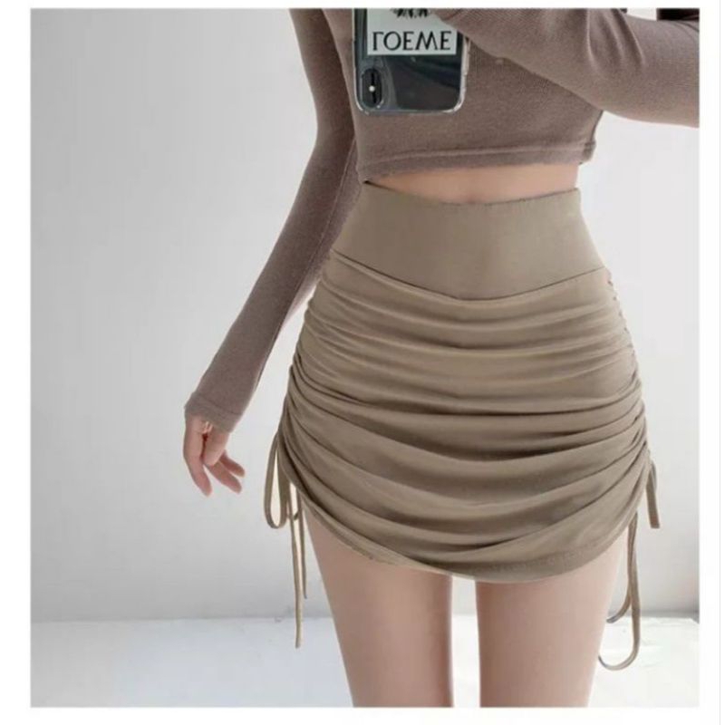 Jual Rok Mini Serut / Rok Mini Style / Rok Mini Tali Samping | Shopee ...