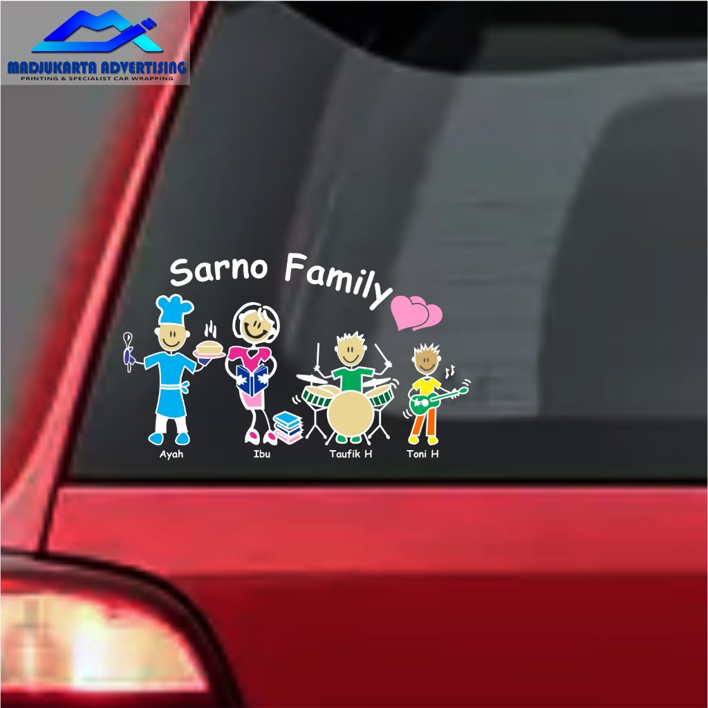 Jual sticker Happy Family Warna Stiker kaca mobil keren lucu / happy ...