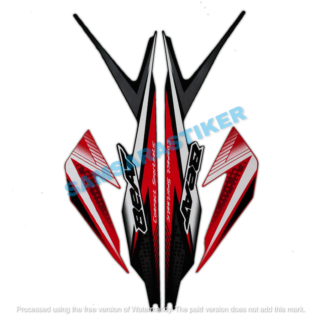 Jual STICKER STRIPING MOTOR HONDA BEAT FI 2020 CBS HITAM MERAH STANDAR ...