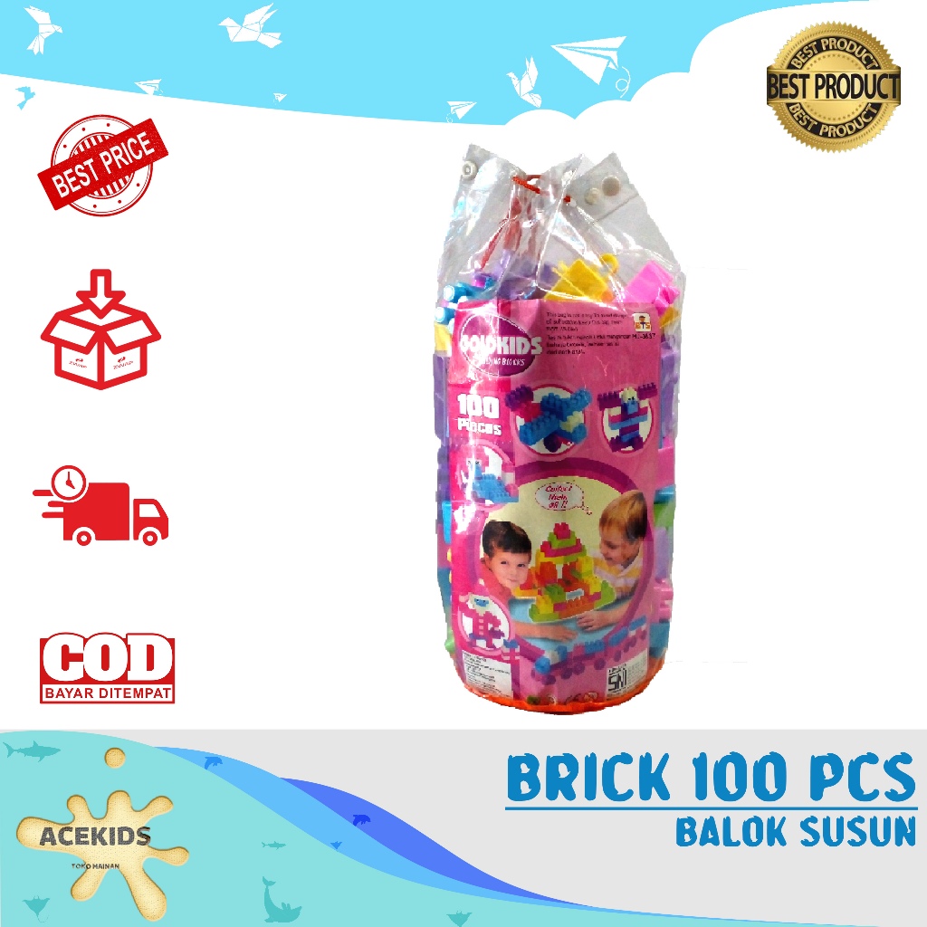 Jual Mainan Edukasi Bloks Balok Susun Lego By Goldkids Isi 100 PCS ...