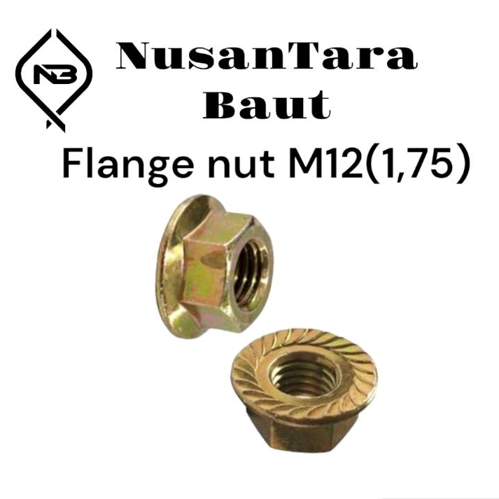 Jual Flange nut M12(1,75) Drat standar Dijual Per Pcs | Shopee Indonesia
