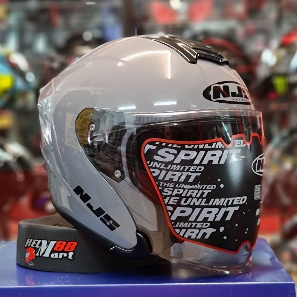 Jual HELM NJS KAIROZ STONE GREY Gloss Helm Half Face NJS KAIROZ ...