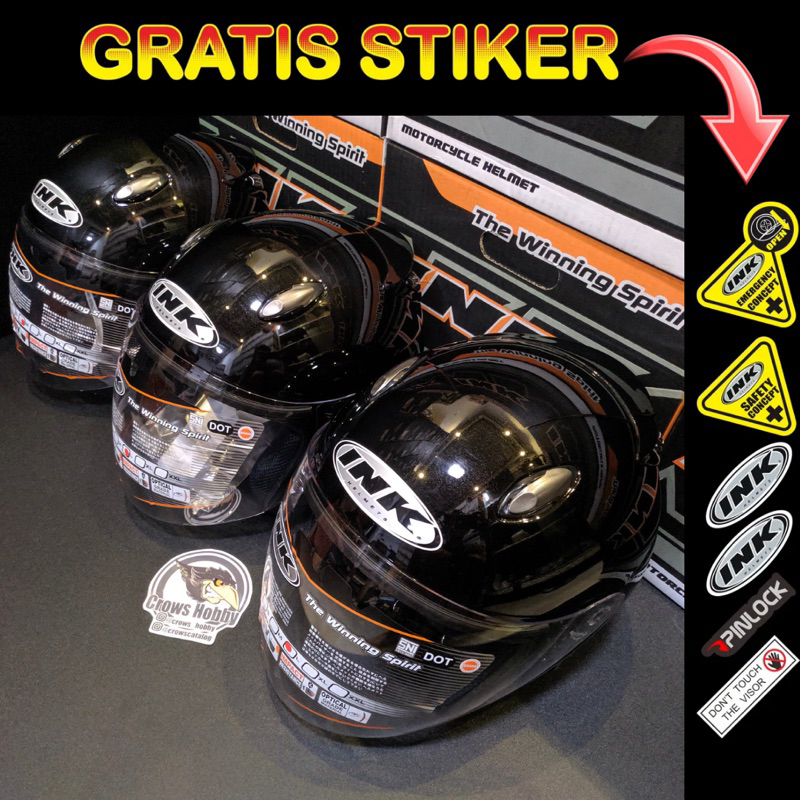 Jual HELM INK CENTRO JET ORIGINAL Solid BLACK GLOSS | Shopee Indonesia