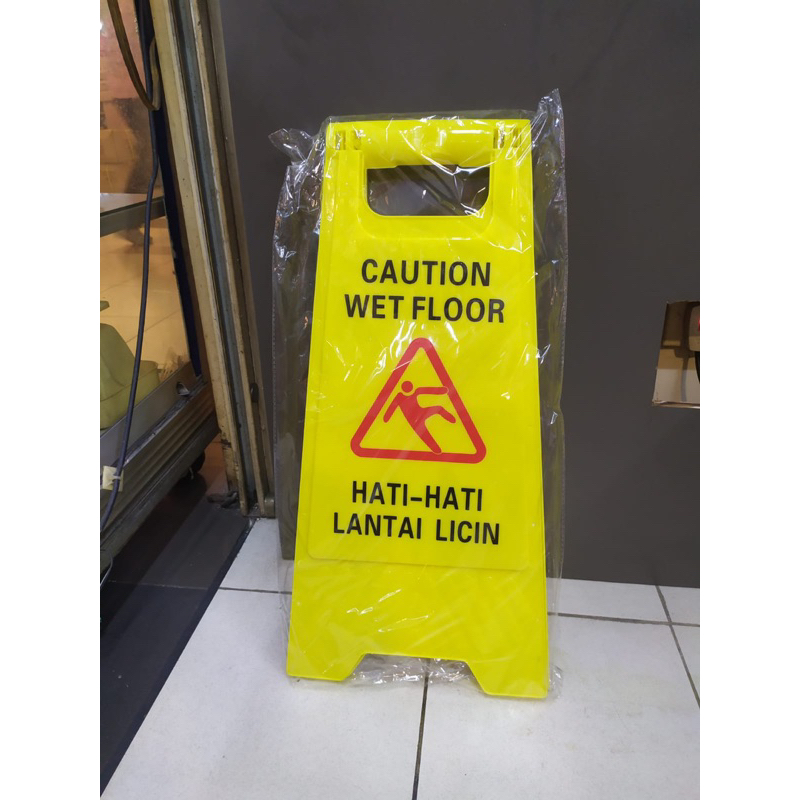 Jual Floor Sign Caution Wet Floor / Awas Lantai Licin / Maintenance ...