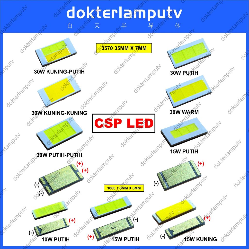 Jual LAMPU LED SMD CSP DAYMAKER 1860 3570 9V 10W 15W 30W HIGH QUALITY ...