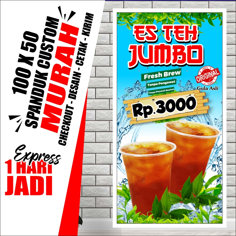 Jual Banner Es Teh Jumbo, Spanduk Es Teh Jumbo 100x50cm, COD | Shopee ...