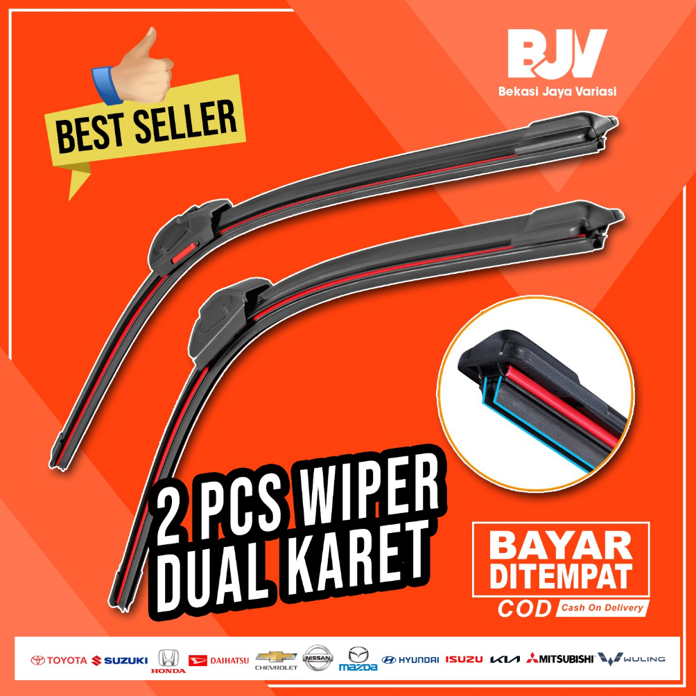 Jual Produk Terkini.. Wiper Mobil Dual Blade - Universal Semua Mobil - Wiper Frameless Dual ...