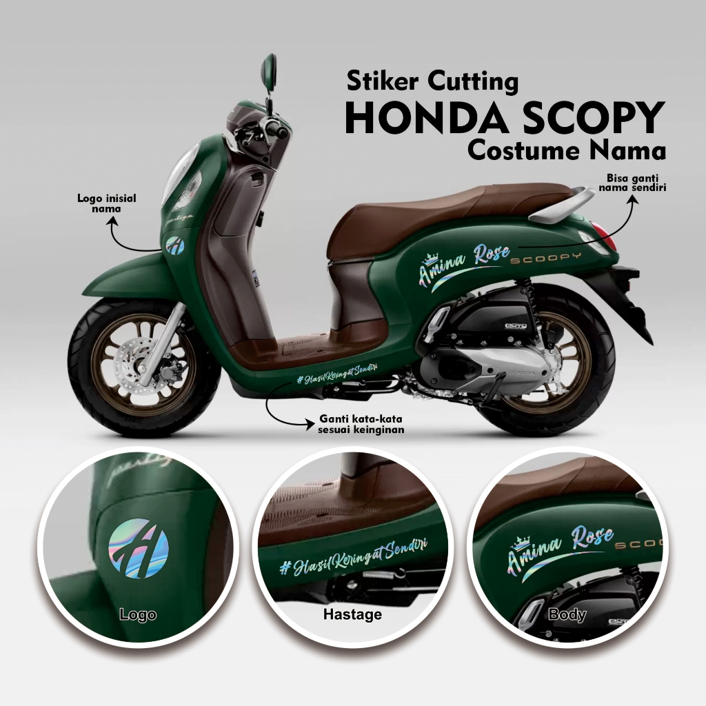Jual Stiker cutting scoopy custom nama sendiri | Shopee Indonesia