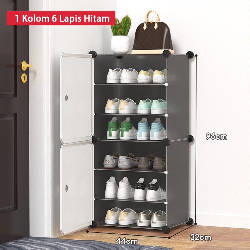 Jual HOMIX Rak Sepatu Tertutup Shoe Box Storage Anti Debu 4/6/8 Layer ...