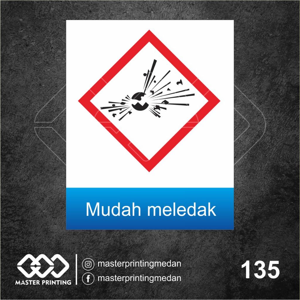 Jual 135 - Stiker Mudah Meledak, Simbol Limbah B3, Sticker Vinyl ...