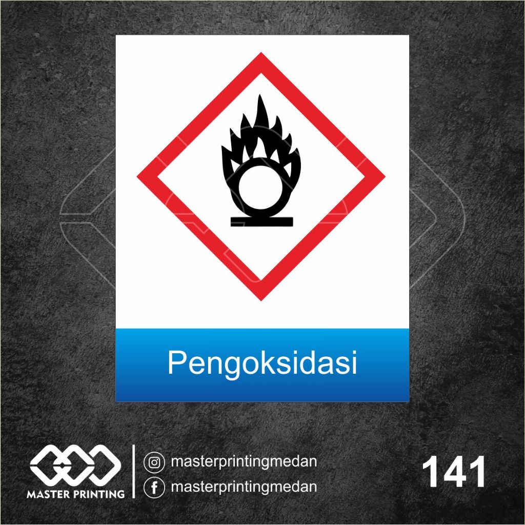 Jual 141 - Stiker Pengoksidasi, Simbol Limbah B3, Sticker Vinyl, Tahan ...