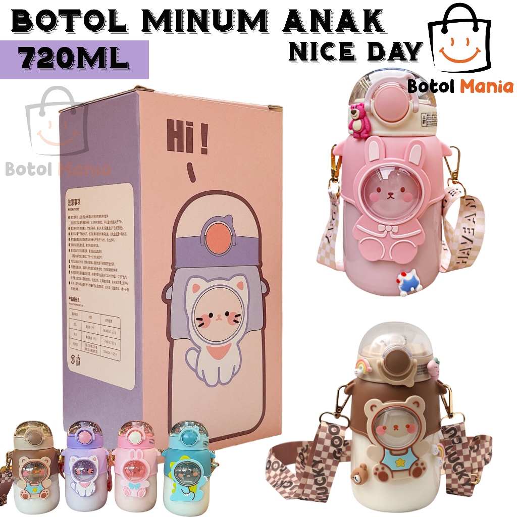 Jual BM - BT10 BOTOL MINUM ANAK KARAKTER LUCU NICE DAY 720ML / BOTOL ...