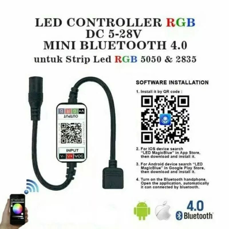 Jual Modul Controller RGB DC 5-28V MINI BLUETOOTH | Shopee Indonesia