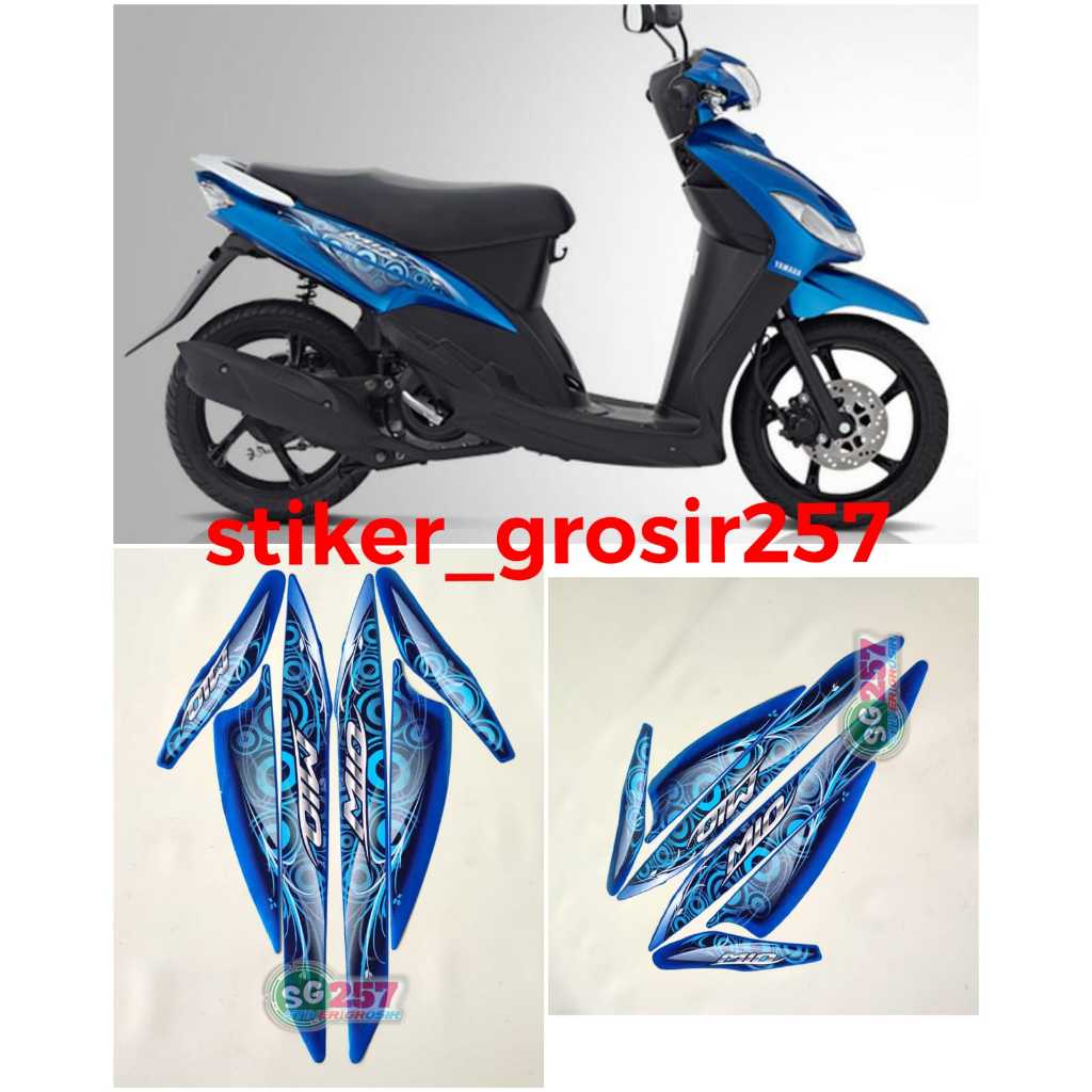 Jual STIKER & STRIPING LIS BODY MOTOR MIO SMILE 2011 2012 BIRU | Shopee ...