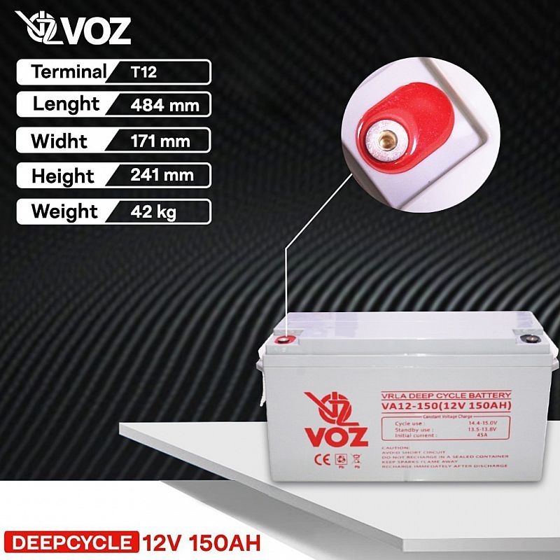 Jual VOZ Battery 12V 150Ah Deep Cycle | Shopee Indonesia