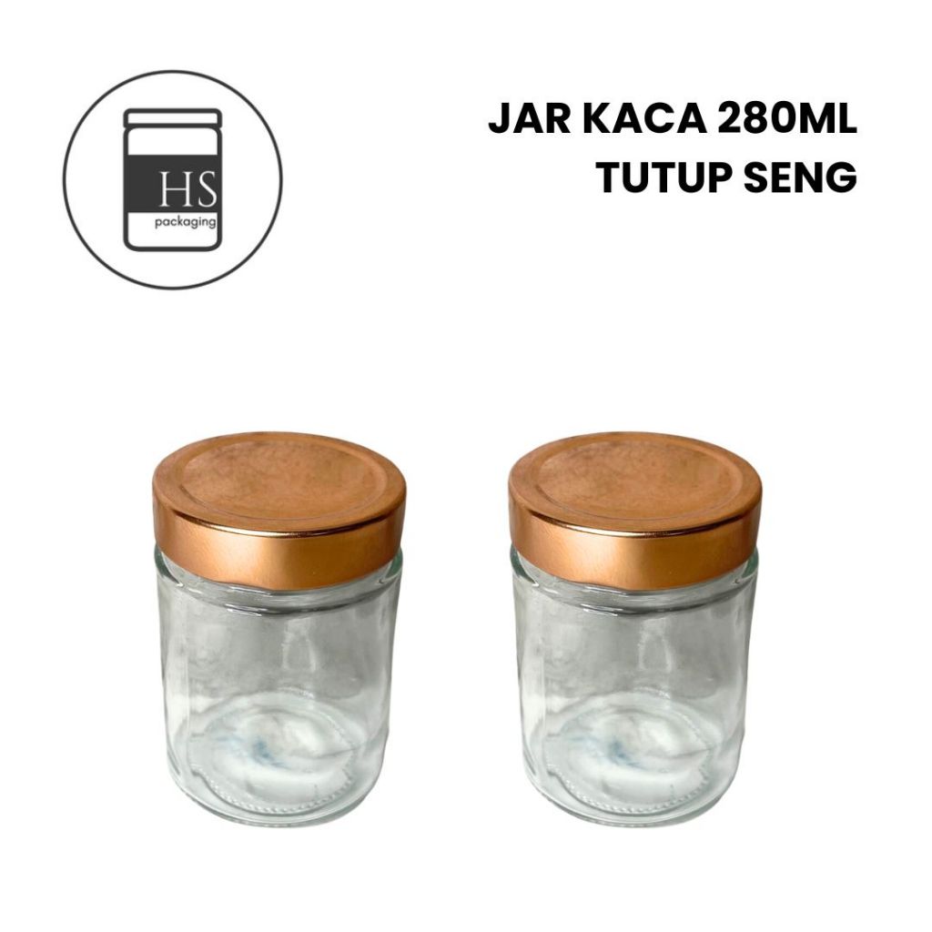 Jual HS PACKAGING - Jar Kaca 280ml Tutup Seng Rosegold | Shopee Indonesia