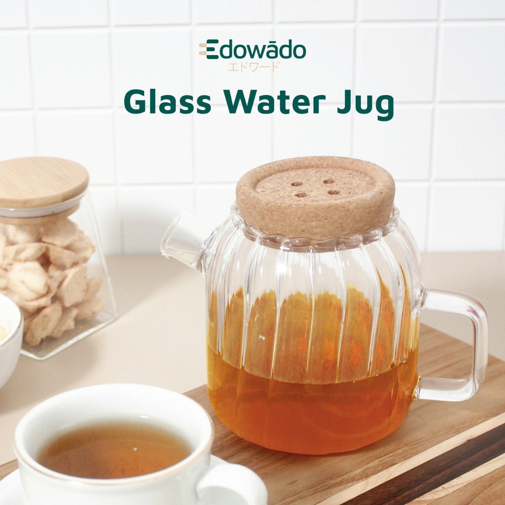 Jual Glass Teko Kaca Jug Kaca Borosilicate Edowado 600 ml | Shopee ...
