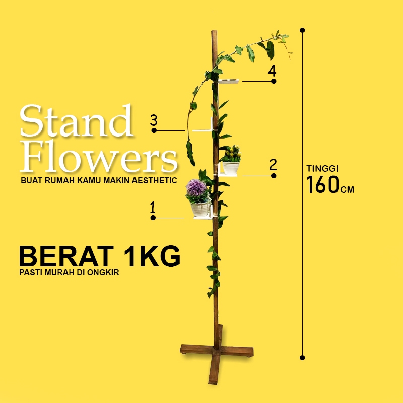 Jual Stand Flowers Rak Pot Bunga Minimalis Kayu Jati | Shopee Indonesia