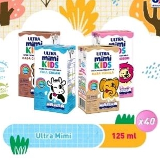Jual Ultra Mimi Kids susu UHT mini ( 1 dus 40 pcs ) COKLAT / FULL CREAM /VANILA /STRAWBERRY ...