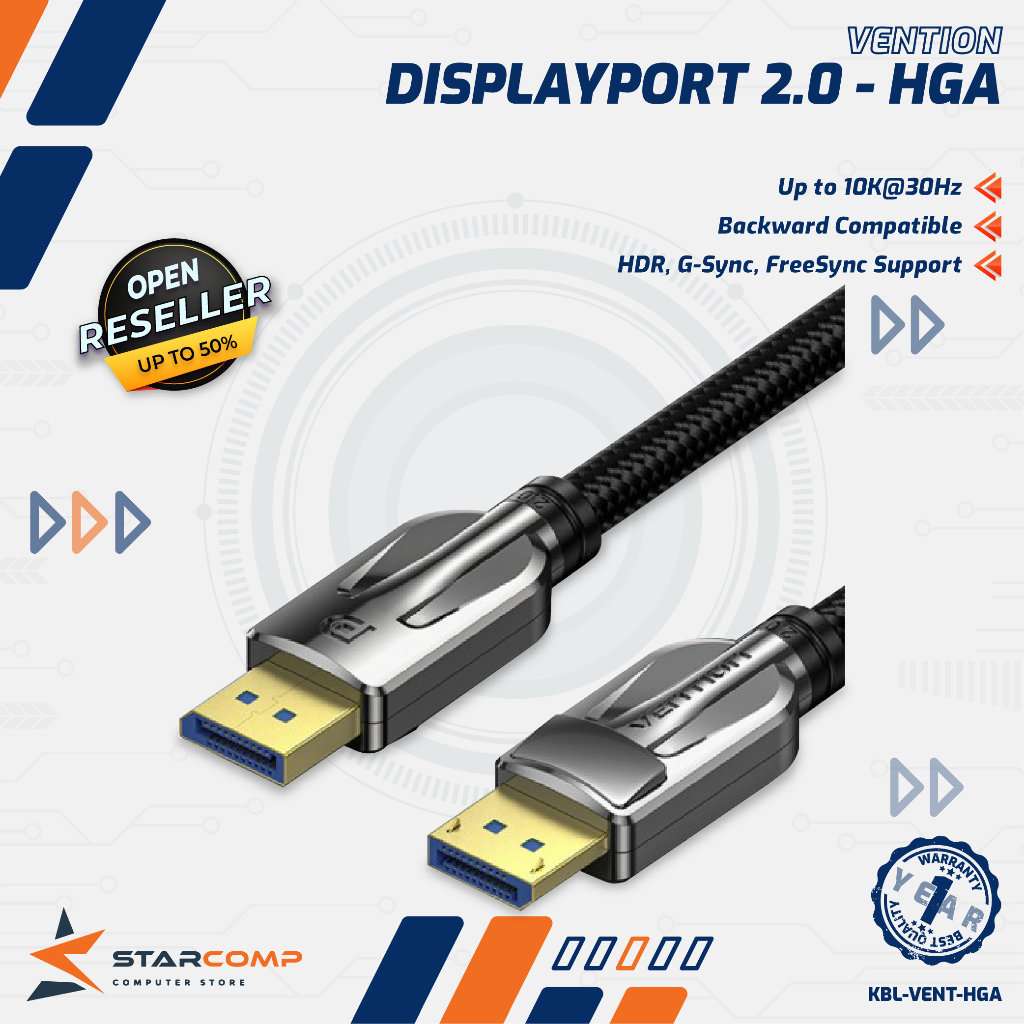 Jual Vention HGA Kabel Display Port DP V 2.0 10K High Refresh Rate ...
