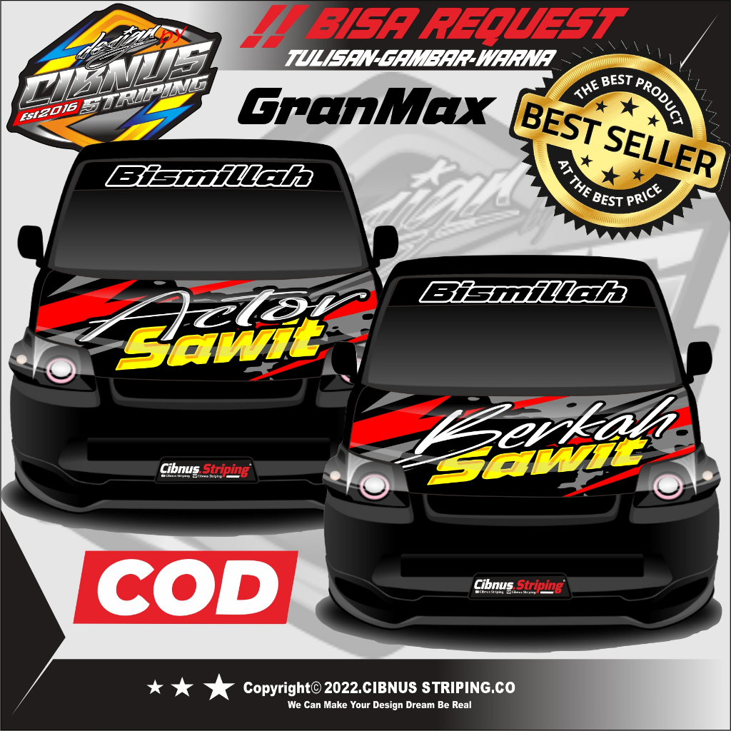 Jual DECAL GRANMAX PICKUP BAGIAN KAP + KACA ATAS.STIKER KABIN PICKUP ...