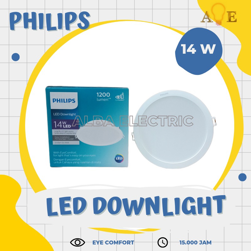 Jual Lampu Downlight Philips LED 14Watt Putih Cool Daylight 6500K ...