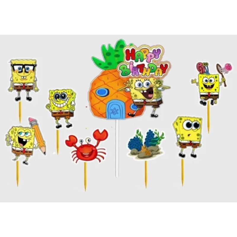 Jual TOPER KARAKTER SPONGEBOB HIASAN TUSUK KUE ULANG TAHUN | Shopee ...