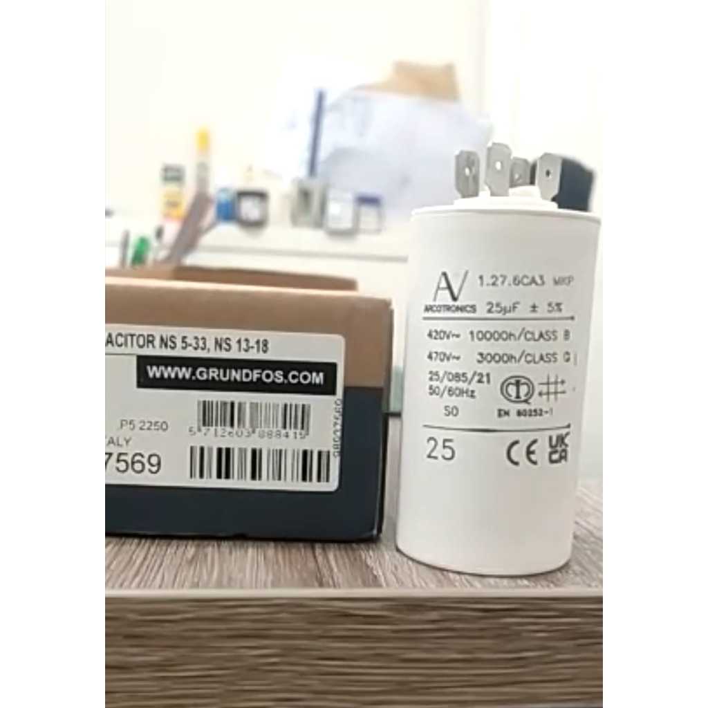Jual Kapasitor Original Grundfos 25 UF - kapasitor Grundfos 25 mikro | Shopee Indonesia