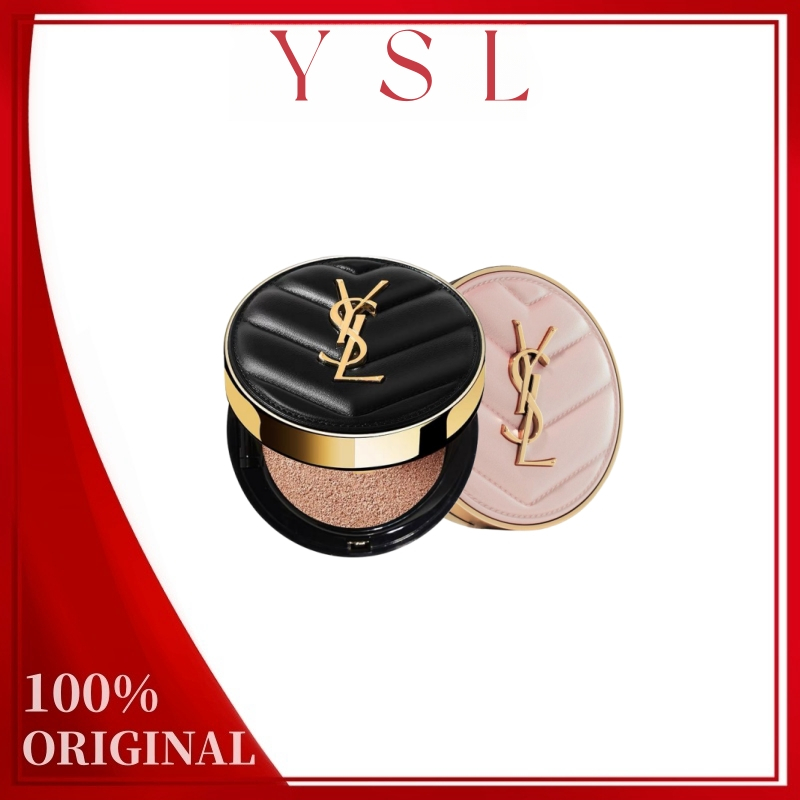 Jual YSL New Cushion Touche Eclat Glow Pact Cushion Black/Pink SPF 50 ...