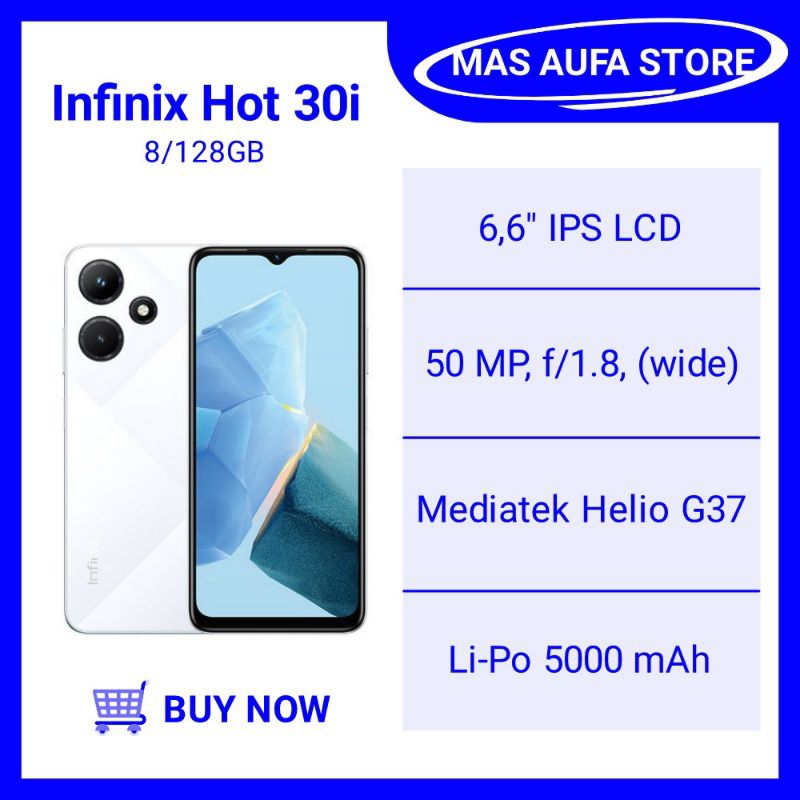 Jual Infinix Hot 30i 8/128GB Garansi Resmi | Shopee Indonesia