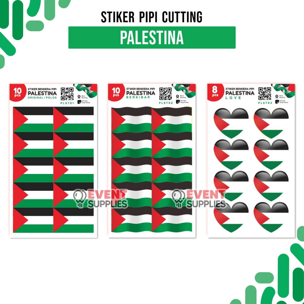 Jual [10Pcs] Sticker Pipi Palestina Bendera Palestine / Stiker ...